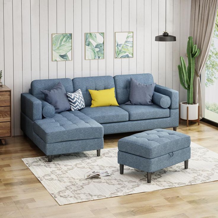 Sofá Tania 2m con chaise moderno – Tapizado antifluido y estructura ...